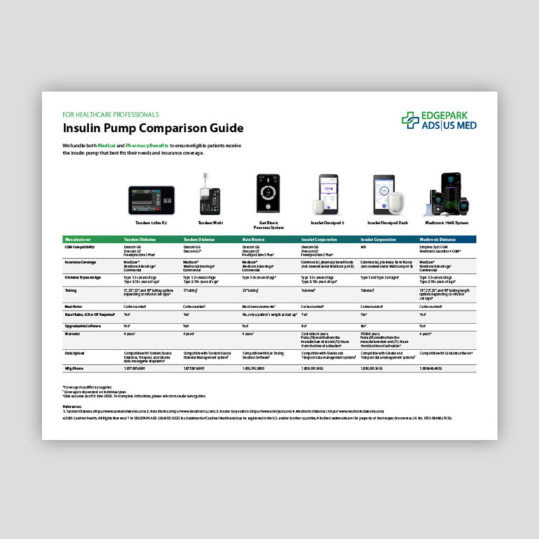 Expert Insulin Pump Comparison Chart | ADS Healthcare Provider Hub